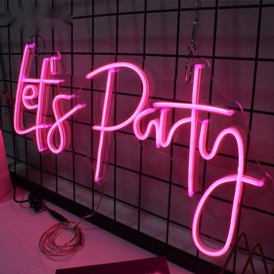 China Custom Beer Neon Sign Good Vibes Let's Party Indoor Application Acrylic Lamp Body with LED Light Source for sale