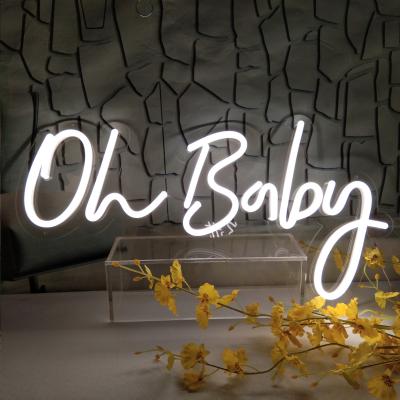 China High Quality Custom Oh Baby Neon Sign LED Lights Acrylic Lamp Body 600mm*200mm 6000K Daylight CRI 80 DC 12V Theme Party for sale