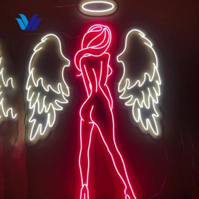 China HONGSEN Custom LED PVC Neon Signs Angel Wings Light for sale