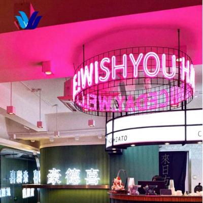 China HONGSEN Custom LED Neon Sign with Good Vibes Logo for Mall Shop Retail Store Bar Party Wall Decor for sale