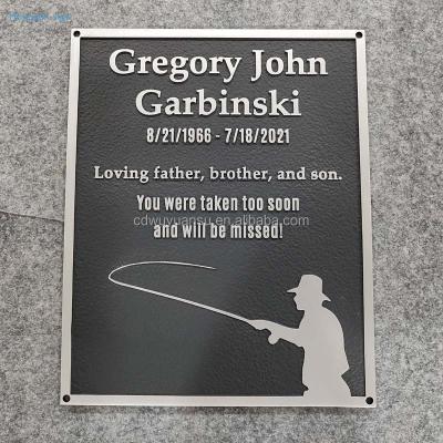 China Custom Cast Bronze Memorial Plaque with Engraved Photo Relief for Outdoor Grave Use for sale