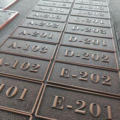 China Custom Logo Brass & Aluminium Door Name Signage Metal Room Number for Hotel Premium Metal Crafts for sale