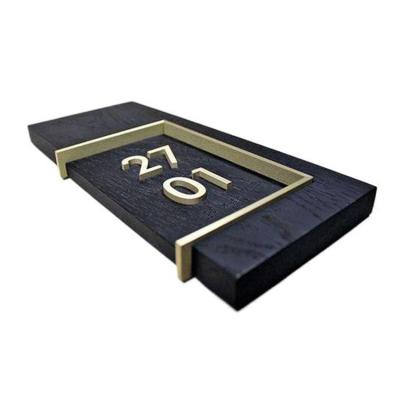 China Brandnewsign New Design Brass Aluminium Signs Hotel Room Number Sign Plate Signage for sale