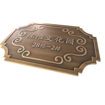 China China Manufacturer Custom Metal Crafts Retro Brass Aluminum Door Sign for School Office Apartment-Name Plate Signage for sale
