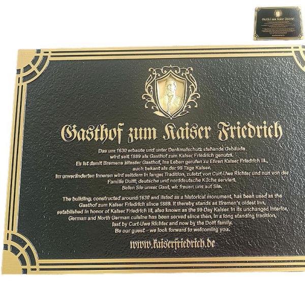 Quality Aluminum Brass Three-Dimensional Relief Painted Finish Professional-Designed Metal Plaque for sale