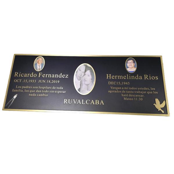 Quality Memorial Plaque Grave Ready to Ship Custom Outdoor Spray Painting Anodizing UV Printing Brass Bronze Plaques for Cemeteries for sale