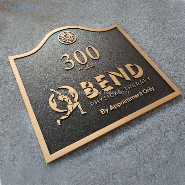 Quality Hongsen High-End Custom Retro Style Metal Brass Aluminum House Number for Hotel & Apartment Door Outdoor & Indoor Decoration for sale