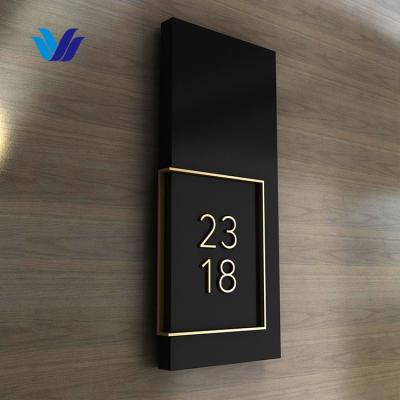 China Hongsen Custom Advanced Hotel House Number Metal Signs Backlit LED for Outdoor/Indoor Use in Companies & Parks for sale