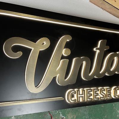 China Stainless Steel Business Sign Led Backlit IP65 Waterproof 3D Letter Customizable Advertising & Decoration Commercial Signboard for sale
