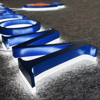 China HS Customized Outdoor 3D Backlit Luminous LED Letter Sign Business 3D Logo Signage Backlit Letter LED Sign for sale