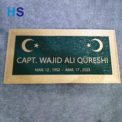 China Large Brass or Bronze Memorial Plaque with Custom Lettering and Portrait Engravings Using Gravure Printing for sale