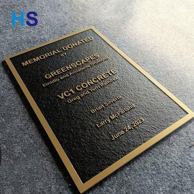 China Custom-made commercial signage for offices and brands  featuring raised carved lettering and logos  premium luxury design with a vintage brass or bronze finish for sale