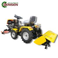 China Yellow 4WD Lawn Tractor Multi Purpose 12hp Diesel with Back Rotary for sale