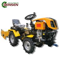 China Yellow 4WD Lawn Tractor Multi Purpose 12hp Diesel with Back Rotary for sale