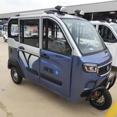 China Electric older person 3 wheels cargo tricycle for disabled family electric tuk tuk closed tricycle for sale