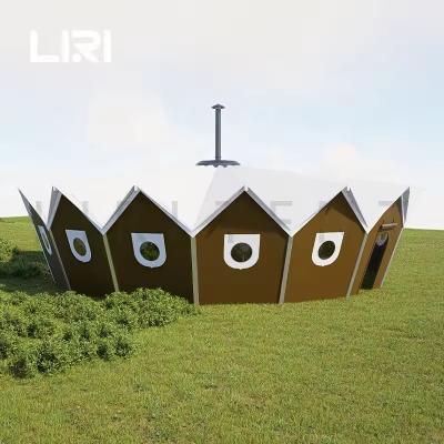 China Waterproof Outdoor Heavy Duty Luxury Other Glamping Hexagonal Crown-Tent for Campfire Party for sale