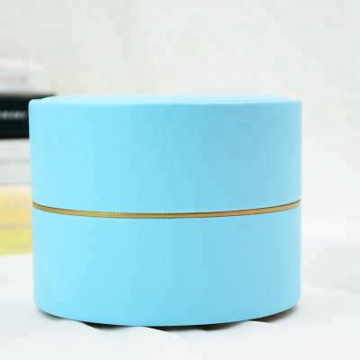 Cina Blu/rosa/contenitore di gioielli di cuoio rosso con forma rotonda vuota di logo su ordinazione in vendita