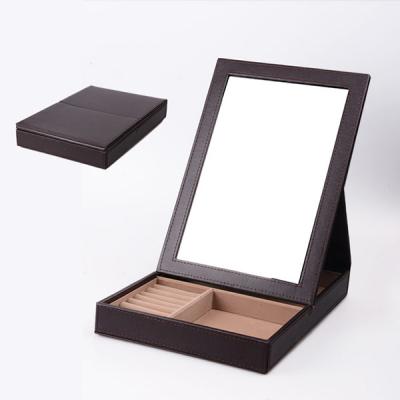 China Handmade Luxury Jewelry Display Box With Mirror Inside Custom Logo / Size for sale