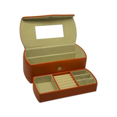 China Electroplating Hardware PU Leather Jewelry Storage Box for sale