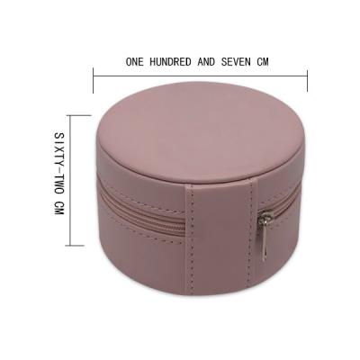 Cina Contenitore di cuoio di cassa dei gioielli del giro portatile di rosa con lo specchio in vendita