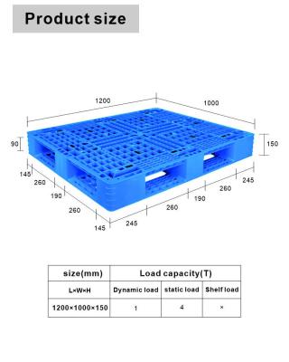 Cina 4tone carico statico pallet di plastica personalizzato pesante doppio volto per la movimentazione del materiale in vendita