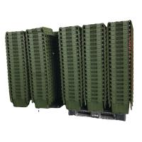 China Solid Box Heavy Duty Plastic Crate with Attached Lid Nestable Stackable Tote Moving Crate for sale