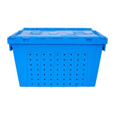 Cina Supermercato Scatola di plastica Tote con coperchio in colore personalizzato e maneggevole durabile in vendita