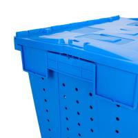 China PP Plastic Crate Mesh Stack Vented Crate for Vegetable Moving Box Reinforced Handles for sale