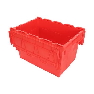 China Logística Nest Storage Container com tampa ligada com material de PP e toque empilhável à venda