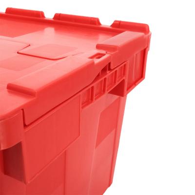 China Logística Nest Storage Container com tampa ligada com material de PP e toque empilhável à venda