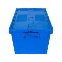 China Customized Color Heavy Duty Nested Plastic Container with Attached Lid Solid Box Style for sale