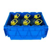 China Customized Color Heavy Duty Nested Plastic Container with Attached Lid Solid Box Style for sale
