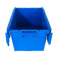 China Customized Color Heavy Duty Nested Plastic Container with Attached Lid Solid Box Style for sale