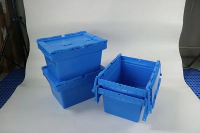 Cina 400x300x240 mm Massiccia scatola pesante e riciclabile con coperchio per lo stoccaggio logistico Blu in vendita