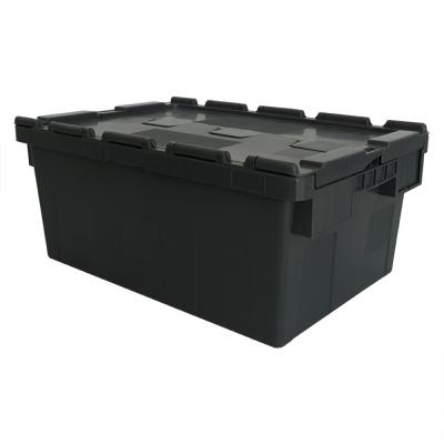 China Caja plegable de plástico de tapa de caja sólida para almacenar fácilmente frutas y verduras en venta