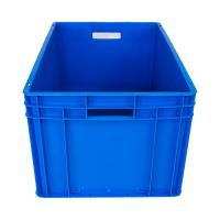 China Customized Logo Plastic Crate for Food Storage Box Logistics Foldable Solid HDPE Crate for sale