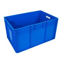 China Customized Logo Plastic Crate for Food Storage Box Logistics Foldable Solid HDPE Crate for sale