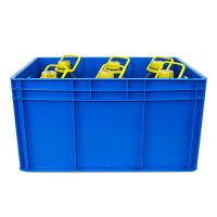 China Customized Logo Plastic Crate for Food Storage Box Logistics Foldable Solid HDPE Crate for sale