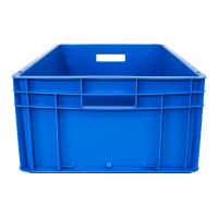 China Transportation Stackable Plastic Storage Crate with Attached Lid and Customized Logo for sale