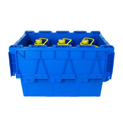 Cina Scatola di trasformazione pesante impilabile e instabile con cassa di plastica in PP con coperchio attaccato in vendita