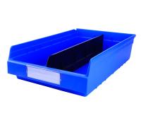 China Solid Box Equipment Storage Plastic Shelf Bin with Dividers Customized Color and Stacking for sale