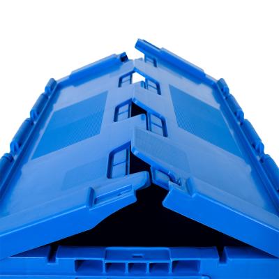 China Contenedor de transporte de plástico plegable azul para el almacenamiento de PE pesado de la UE en venta