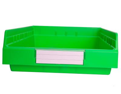 China Gereedschappen opslag plank rek bak aangepast kleur stapelbare plastic bak met splitser Te koop