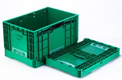 China Opvouwbare stapelbare plastic onderdelen dooscontainer voor handig logistiek vervoer Te koop