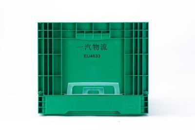 China Opvouwbare stapelbare plastic onderdelen dooscontainer voor handig logistiek vervoer Te koop