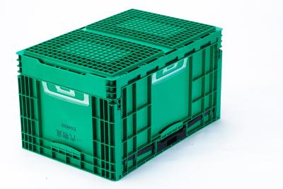 China Opvouwbare stapelbare plastic onderdelen dooscontainer voor handig logistiek vervoer Te koop