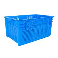 China Mesh Style 640x415x305mm Stackable Plastic Turnover Basket for Space Saving Solution for sale