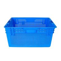 China Foldable PP Plastic Stackable Nestable Dislocation Basket for Fresh Food Distribution for sale