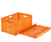 China Stackable Vegetable Plastic Crate Mesh Style Foldable PP Basket Holder 600x400x300mm for sale