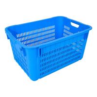 China Handle Vented Plastic Basket for Fresh and Customized Color Storage Solution for sale